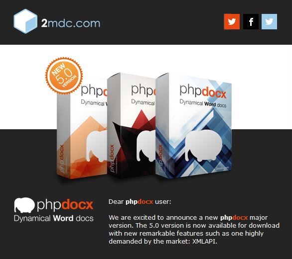 Caso práctico: las newsletters de phpdocx